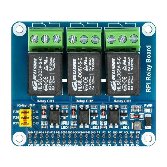 Buy RPi Relay Board - 3 relays - cap for Botland - Robotic Shop