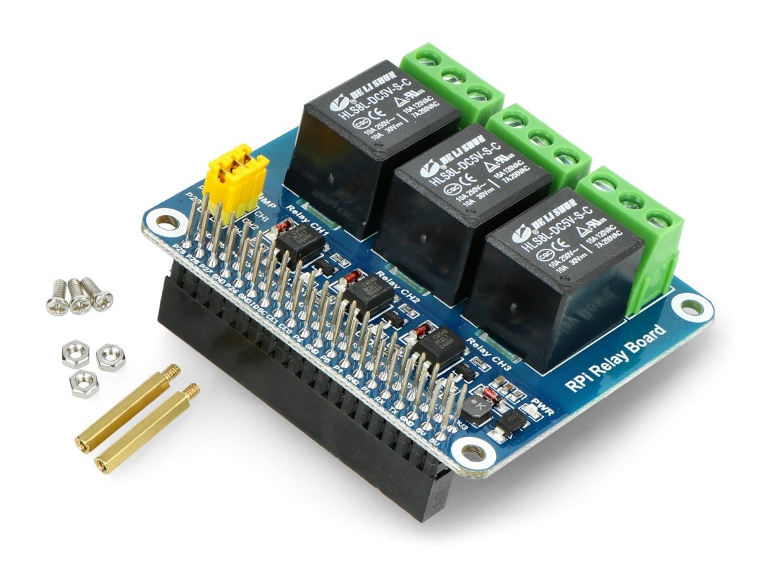 Buy RPi Relay Board - 3 relays - cap for Botland - Robotic Shop