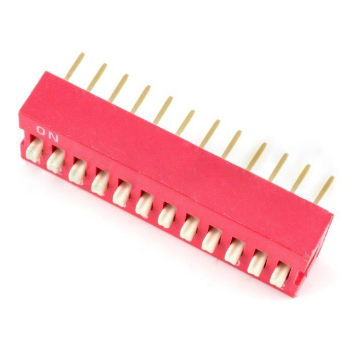 DIP switch 12-pole - red Botland - Robotic Shop