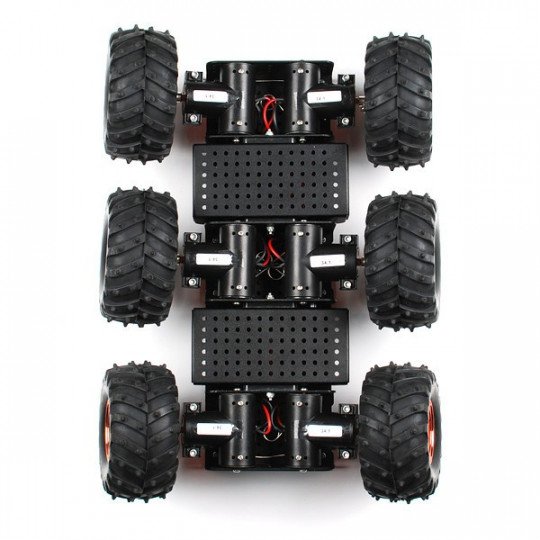 Dagu Wild Thumper 6WD Chassis Black - 6 Wheel Botland - Robotic Shop