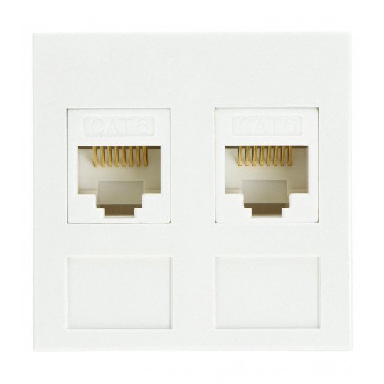 Wall socket 45x45mm 2x RJ45+ Keystone Kat.6 UTP - Botland - Robotic Shop