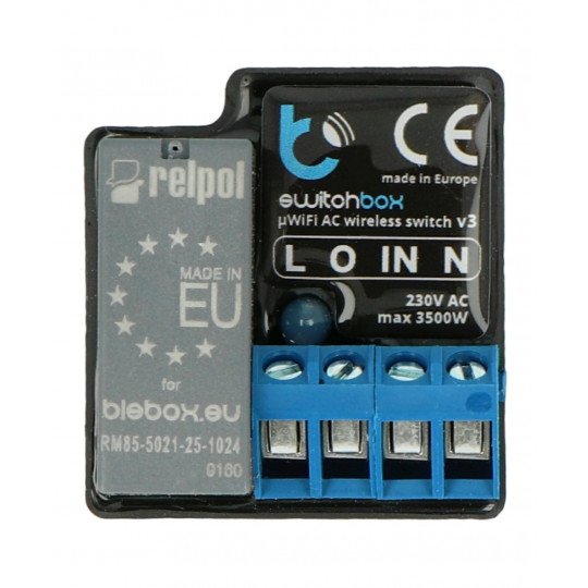 BleBox SwitchBox v3 - 230V WiFi relay - Android / Botland - Robotic Shop