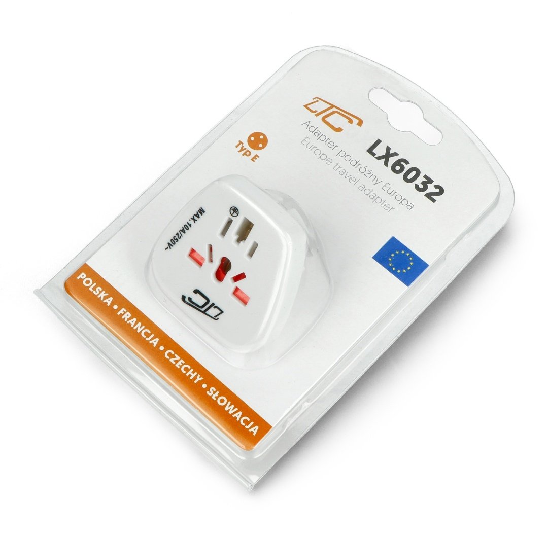 PL plug LTC - universal socket - EU travel adapter Botland - Robotic Shop