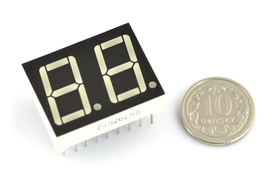 Seven-segment display x2 - 14mm green - common Botland - Robotic Shop