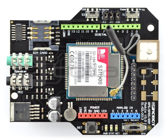 DFRobot GPS/GPRS/GSM SIM908 Shield for Arduino v3 Botland - Robotic Shop